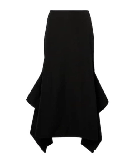 Erdem Draped Virgin Wool Midi Skirt