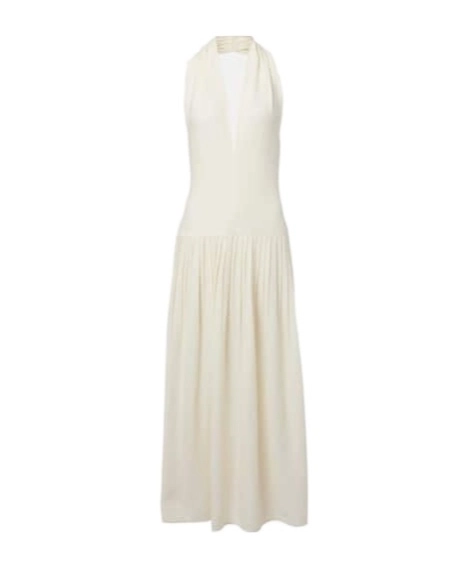 Proenza Schouler Tala Halterneck Georgette Maxi Dress - White