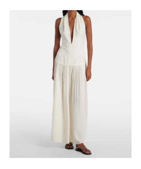 Proenza Schouler Tala Halterneck Georgette Maxi Dress - White
