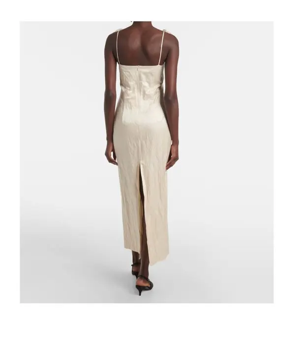 Magda Butrym Floral Appliqué Bustier Maxi Dress - White