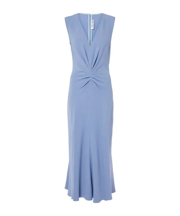 Victoria Beckham Gathered Midi Dress - Blue