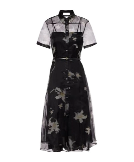 Altuzarra Kiera Floral Silk Midi Dress - Black