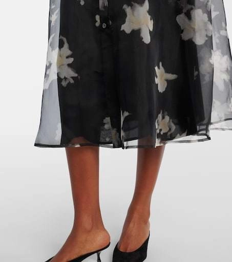 Altuzarra Kiera Floral Silk Midi Dress - Black