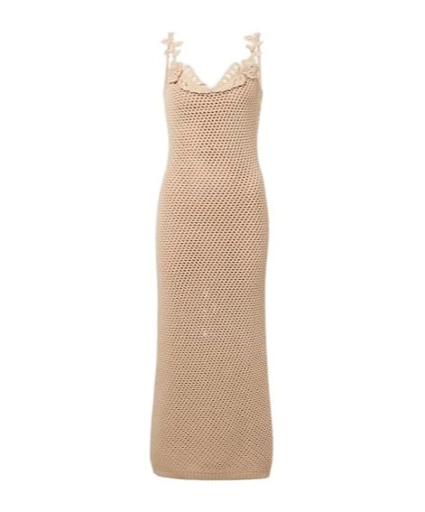 Elie Saab Floral Tulle Dress - Nude