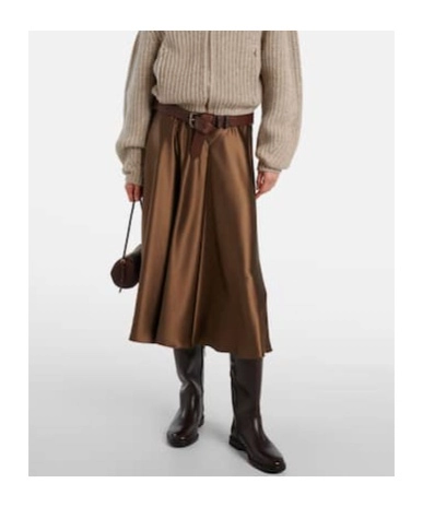 Altuzarra Ames Silk Satin Midi Skirt