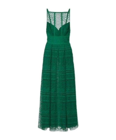 Elie Saab Macramé Midi Dress - Green