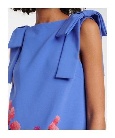 Carolina Herrera Floral Embroidered Crepe Mini Dress