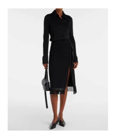 JIL SANDER Fringed Midi Skirt