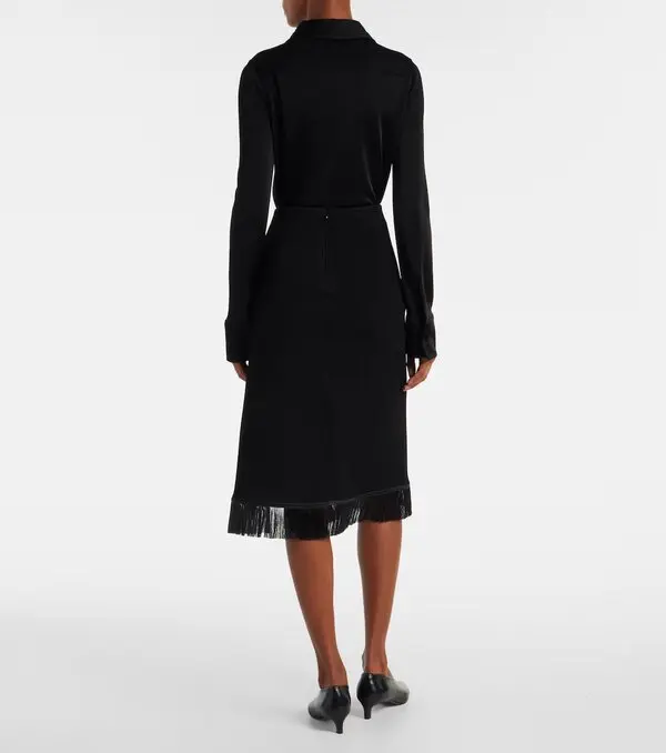 JIL SANDER Fringed Midi Skirt