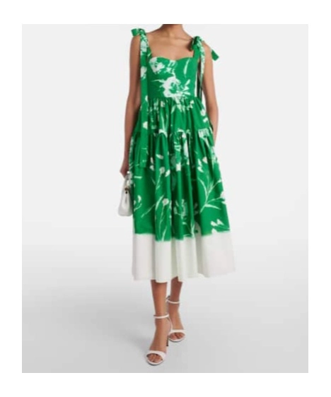 Erdem Floral Cotton Poplin Midi Dress