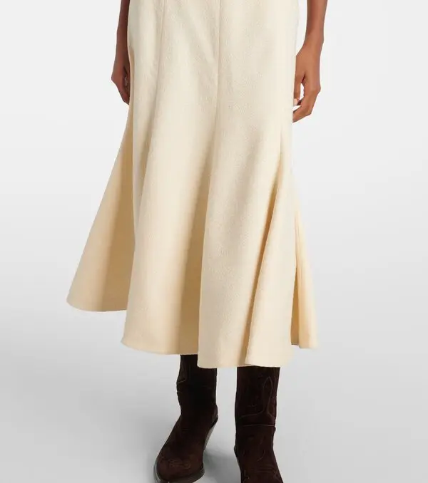 Gabriela Hearst Selma Flared Silk Midi Skirt