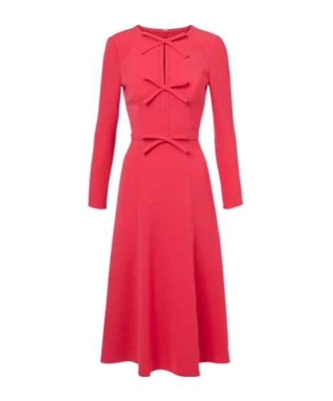 Carolina Herrera Bow-detail Crêpe Midi Dress - Red