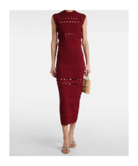 Elie Saab Cut-out Knitted Midi Skirt