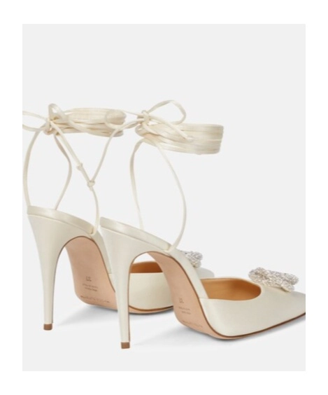Magda Butrym Embellished Satin Pumps - Nude