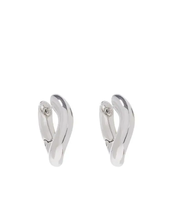 Balenciaga Logo Engraved Loop Earrings