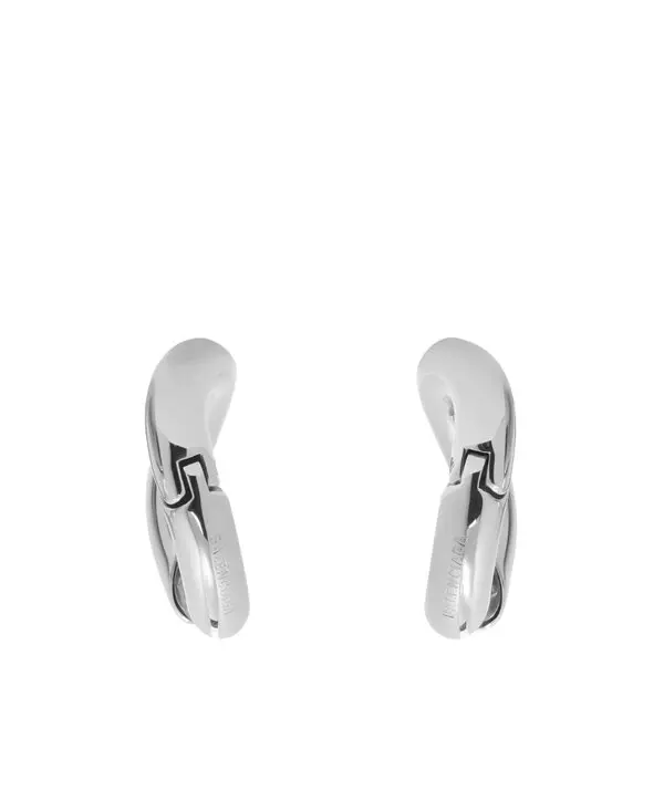 Balenciaga Logo Engraved Loop Earrings