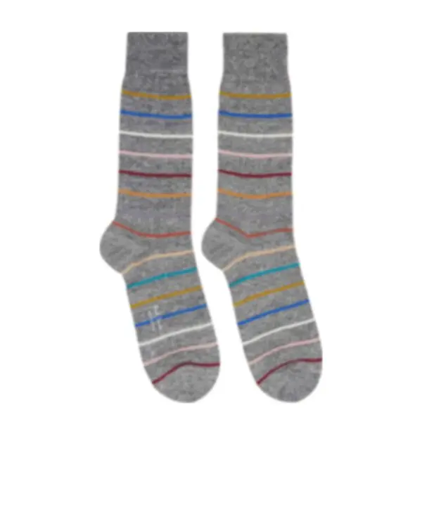 Paul Smith Three-pack Of Multi-colored Striped Mid-calf Socks