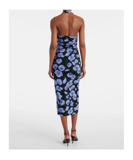 Carolina Herrera Floral Gathered Midi Dress