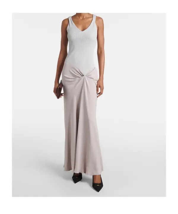 Victoria Beckham Knitted Crepe Maxi Dress
