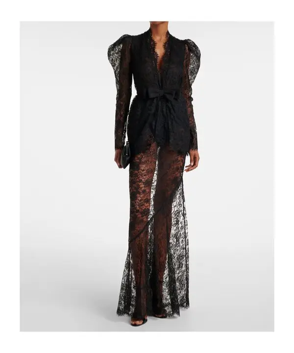 Alessandra Rich Lace Maxi Gown