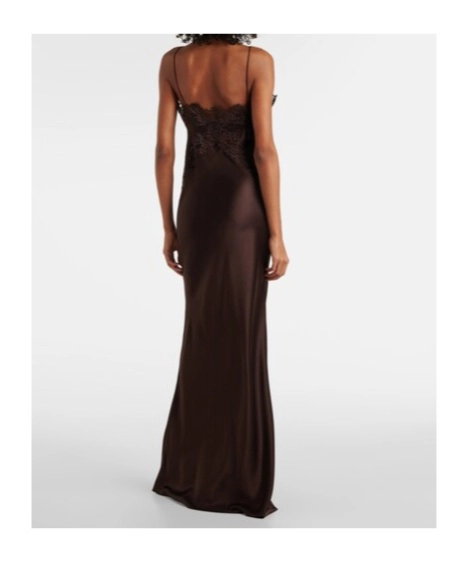 Rebecca Vallance Allegra Silk Maxi Dress With Lace Detailing - Black