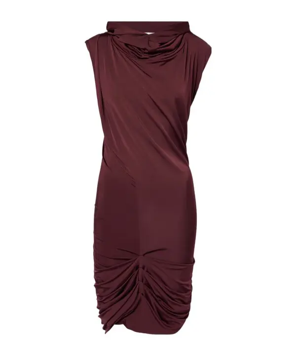 Magda Butrym Hooded Draped Minidress - Wine Red