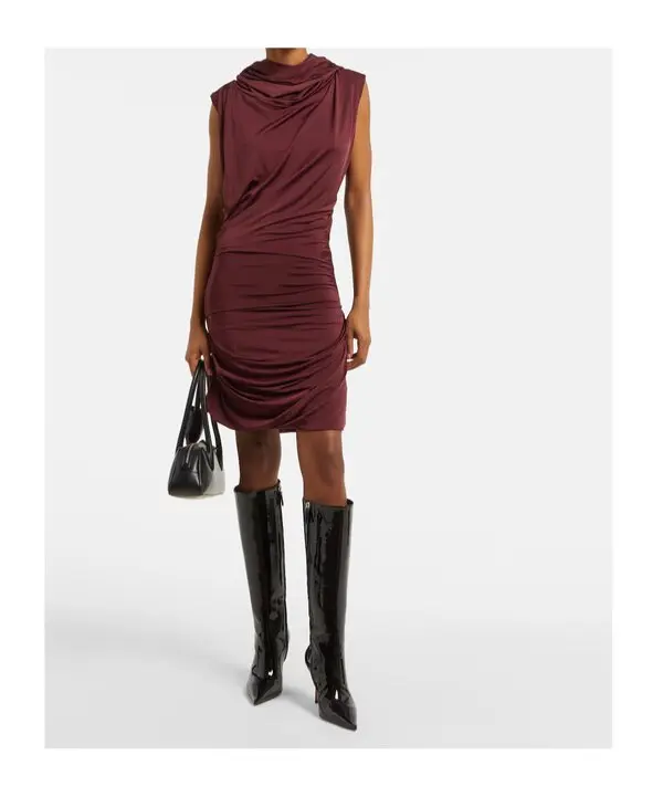 Magda Butrym Hooded Draped Mini Dress