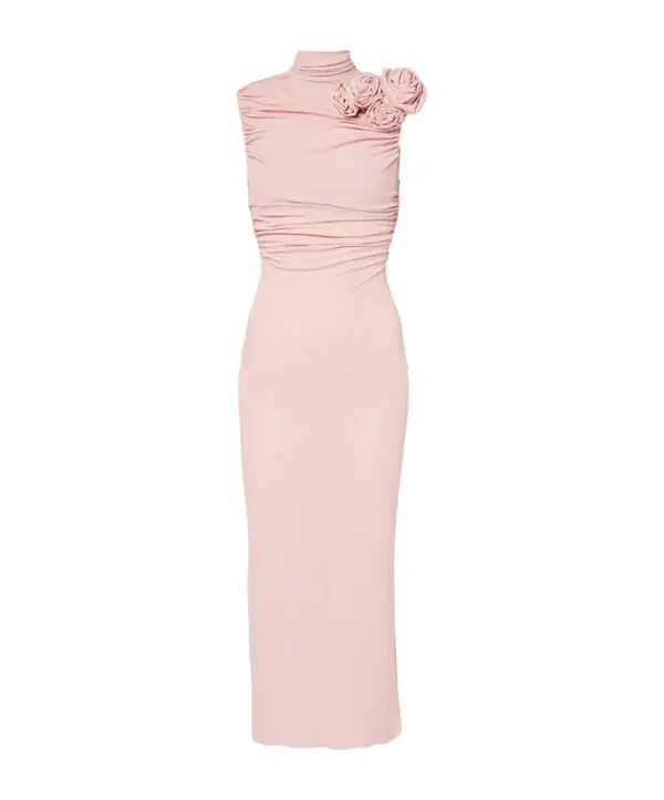 Magda Butrym Ruched Silk-blend Midi Dress