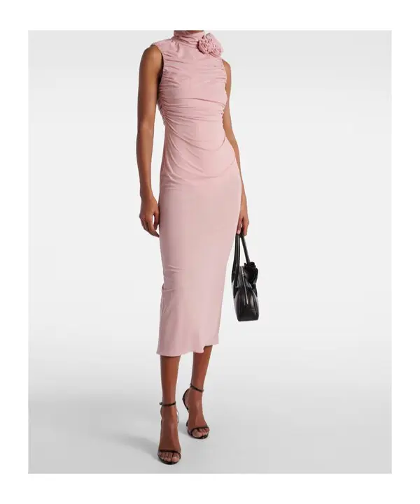 Magda Butrym Ruched Silk-blend Midi Dress