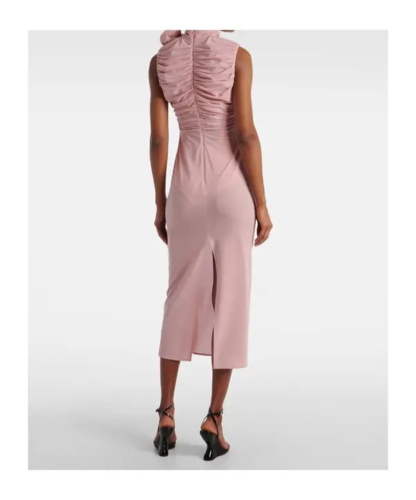 Magda Butrym Ruched Silk-blend Midi Dress
