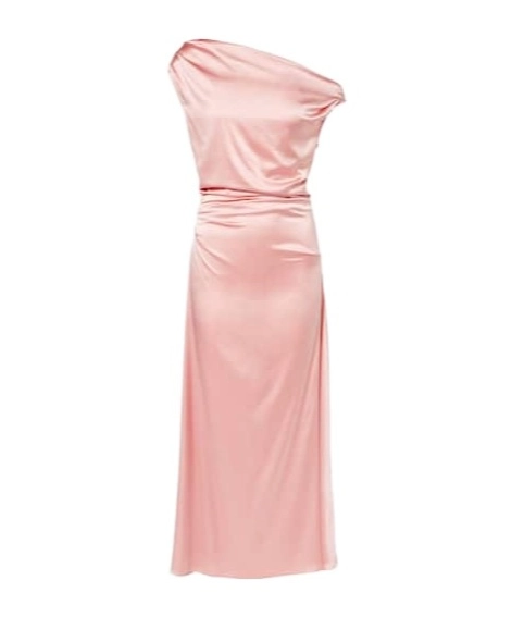 Staud Elyse Silk-blend Midi Dress - Pink