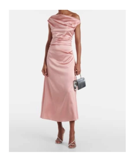 Staud Elyse Silk-blend Midi Dress
