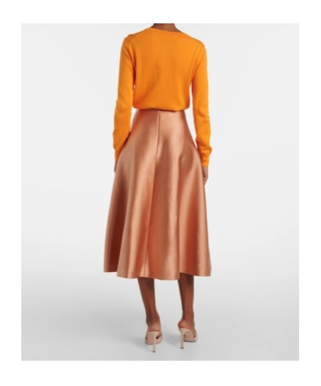 Carolina Herrera Satin Midi Skirt