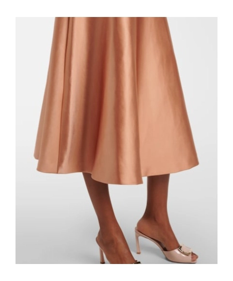 Carolina Herrera Satin Midi Skirt