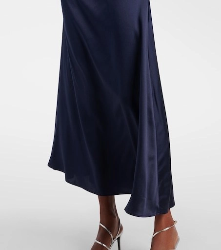 Staud Elyse Pleated Silk-blend Maxi Dress
