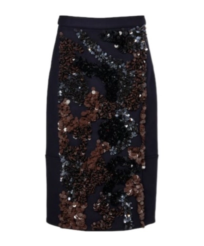 Plan C Sequined Wool-blend Midi Skirt