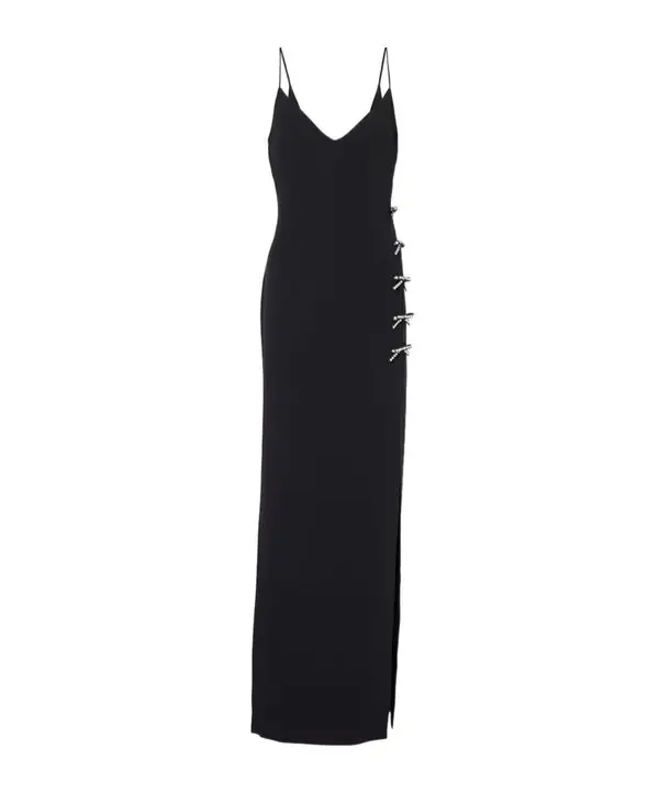 Elie Saab Embellished Bow-detail Cady Gown - Black