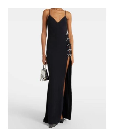 Elie Saab Embellished Bow Detail Cady Gown