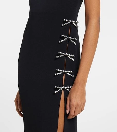 Elie Saab Embellished Bow Detail Cady Gown