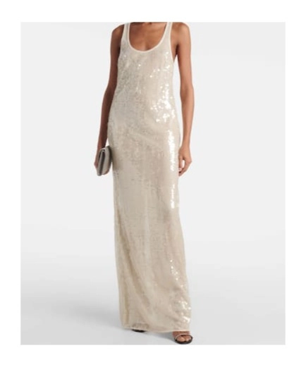 Stella McCartney Sheer Sequined Maxi Dress