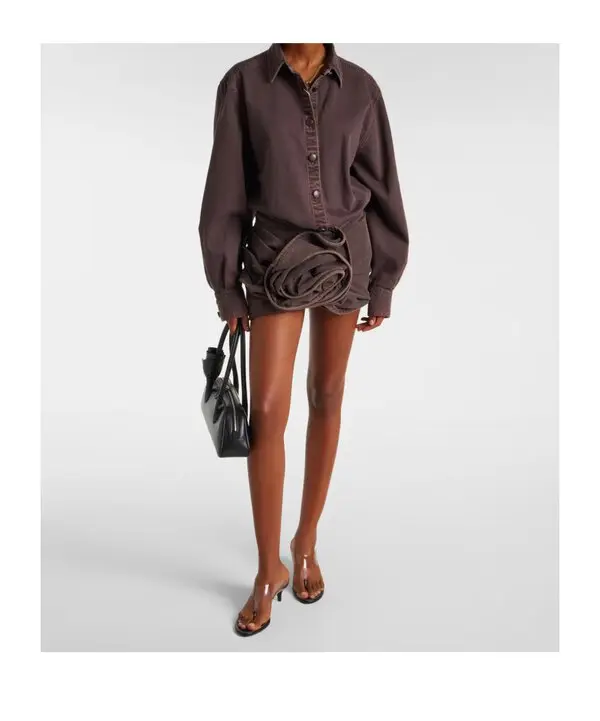 Magda Butrym Floral-appliqué Denim Miniskirt