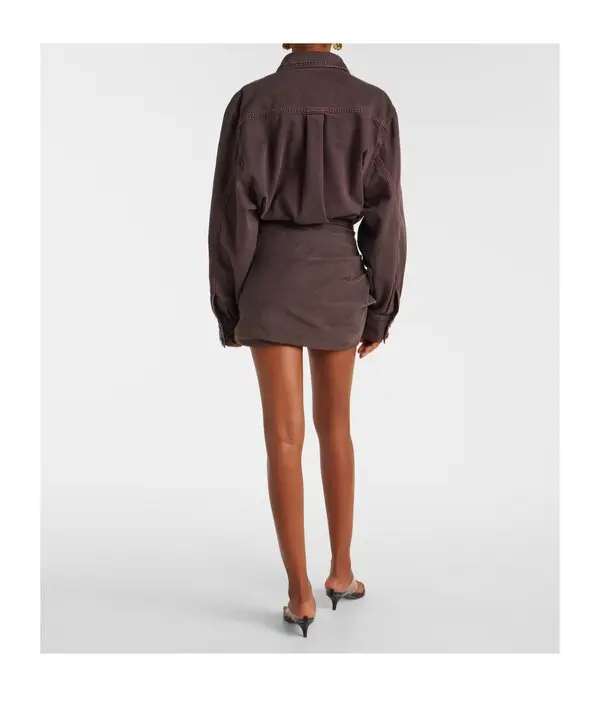 Magda Butrym Floral-appliqué Denim Miniskirt