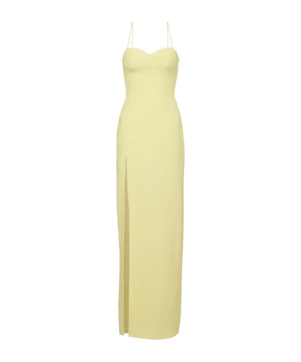 David Koma Side-slit Corset Gown - Yellow