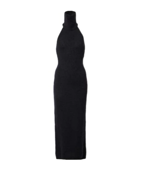 Magda Butrym Halterneck Mohair-blend Maxi Dress - Black
