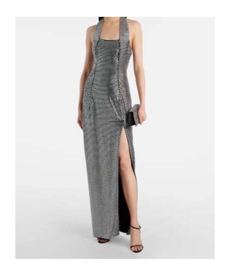 AREA Embellished Halterneck Gown