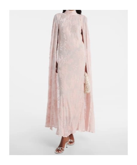 RODARTE Caped Velvet Devoré Gown