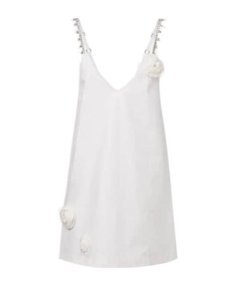 AREA Embellished Floral-appliqué Minidress