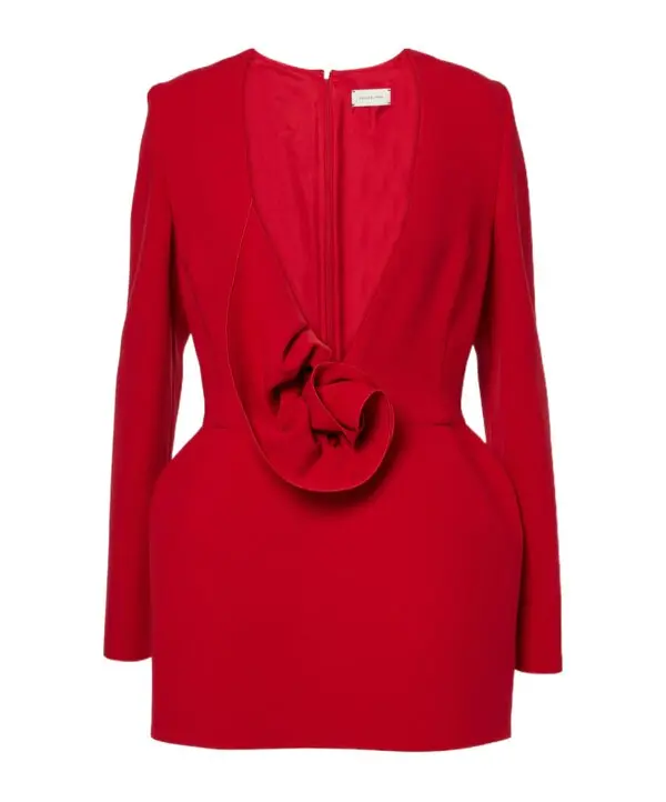 Magda Butrym Floral-applique Wool-blend Minidress