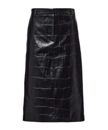 Stella McCartney Croco Pencil Skirt - Black
