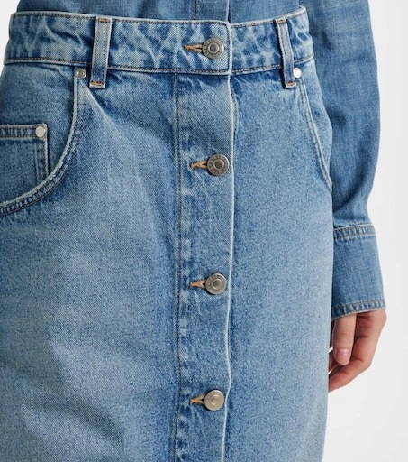 Stella McCartney Chain-detail Denim Midi Skirt